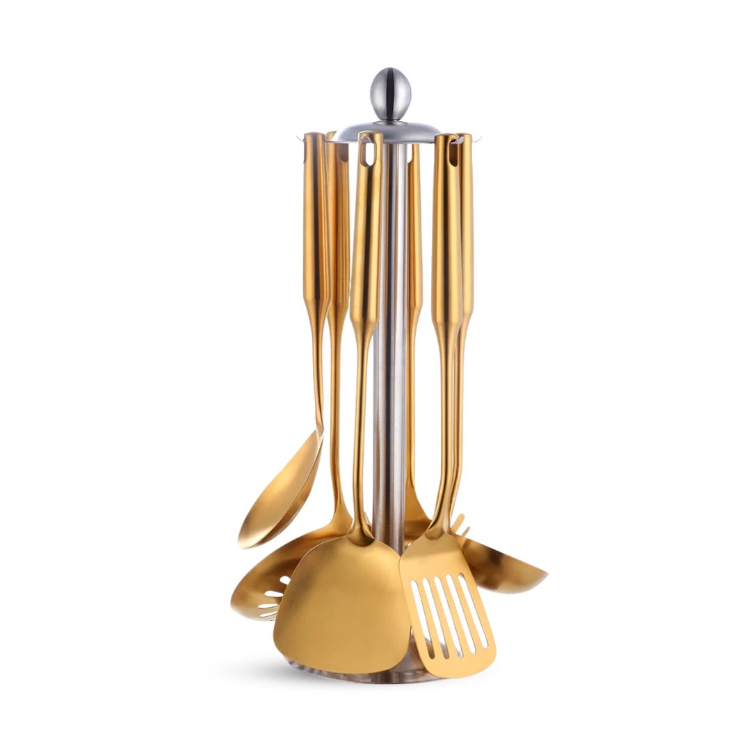 Golden Kitchen Utensils | Gold Flatware Set – Cooking Detective